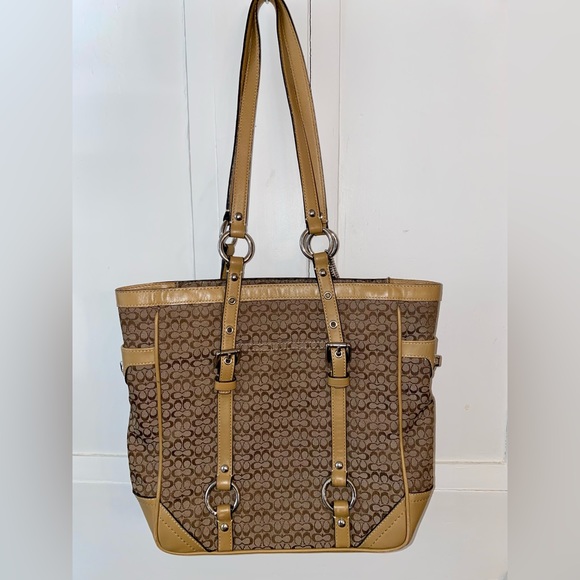 Coach | Bags | Authentic Coach Signature Jacquard Tote Bag Serial No ...